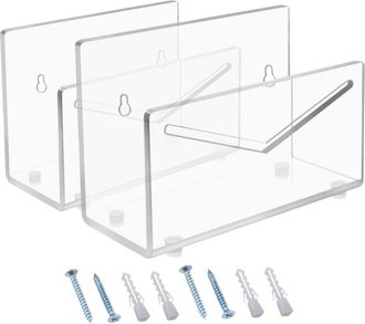 TOPBATHY 2 Stück Transparenter Acryl Mail Organizer Kompakter Wand Tisch Organizer für Büro und Zuhause Minimalistischer Briefhalter für Briefe Postkarten und 