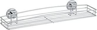 WENKO Wand Maxiablage Mod. Milazzo Duschablage ohne Bohren im Drahtkorb-Design Regal f&uuml;r Badezimmer und K&uuml;che aus verchromtem Metall 52,5 x 8,5 x 16 cm
