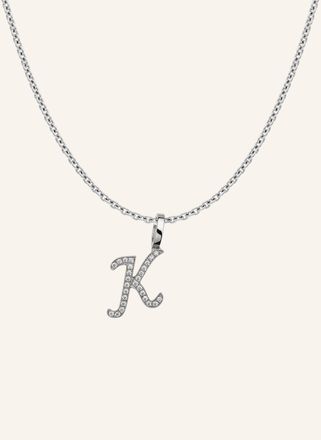 Cada Cada Kette Tiny Diamond Letter K silber