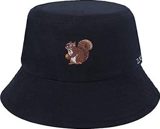 ZLYC Bucket Chapeaux de pêcheur, Écureuil Noir, Taille Unique Femmes