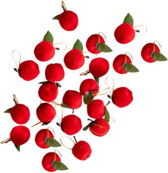 Cabilock 60St Roter Apfel-Weihnachtsbaumanhänger künstlicher Apfel Weihnachtskugelverzierungen winterdekoration Christbaum anhänger Weihnachtsbaum schmücken Fe