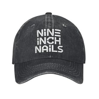 Generic Casquettes de Baseball pour Hommes, Casquettes de Baseball r&eacute;tro NIN Metal Rock Band, Bonnets Unisexes en Jean us&eacute; &agrave; Snapback, Casquettes Ajustables d