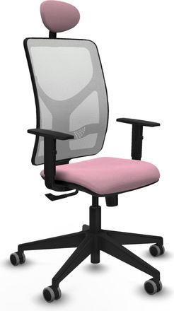 Piqueras y Crespo Schreibtischstuhl in Rosa und Wei&szlig;, mit 1D-Armlehnen, h&ouml;henverstellbare Lendenwirbelst&uuml;tze und festes Kopfteil, ausgestattet mit 3 Positionen, Wei&szlig; / 