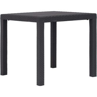 vidaXL Vidaxl - Table de jardin Marron 79x79x72 cm Plastique Aspect de rotin