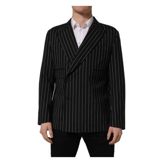 Dolce & Gabbana Gestreept Wol Dubbelzijdig Jasje - - Jackets - Herren - Grau - M