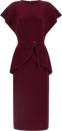 Norma Kamali Robe Au Genou - Rouge Brun