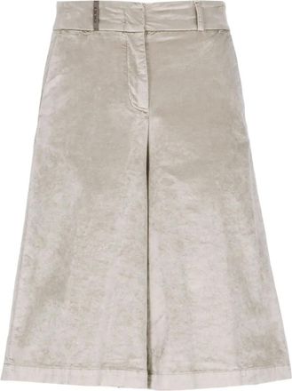 PESERICO pantalon en velours à coupe courte - Tons neutres