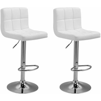 Happy Garden Happy Garden - Lot de 2 tabourets de bar blanc mike