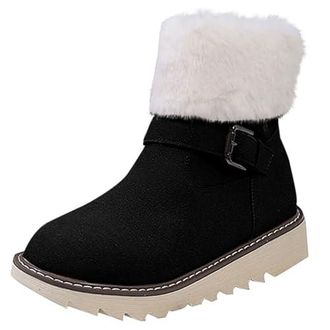 Generic Bottes dhiver pour femme avec doublure en fausse fourrure - Style d&eacute;contract&eacute; et &eacute;l&eacute;gant - Fermeture &eacute;clair lat&eacute;rale - Semelle &eacute;paisse - Chaudes et co