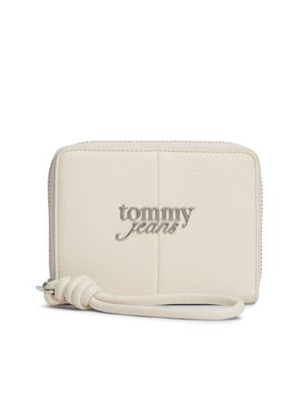 Tommy Jeans Geldb&ouml;rse TOMMY JEANS TJW BOLD MED ZA, Herren, beige, Lederimitat, unifarben, Basic, Kleinlederwaren, Geldbeutel, Portemonnaie, Money Pocket mit Logoe