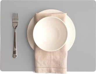 Vacavaliente Tischset, Recycled Leder, Grau