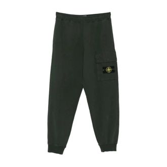 Stone Island Gr&uuml;ne Baumwoll-Track-Hose mit Tasche - - Trousers - Herren - Gr&uuml;n - L
