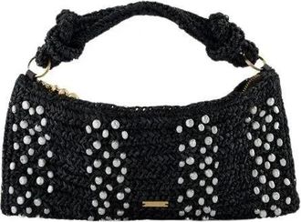 Cult Gaia Hobo Bags - Hera Nano Shoulder Bag - Raffia - Black - Gr. unisize - in Schwarz - f&uuml;r Damen