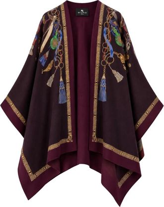 Etro Wollmischungs-Cape - - Jackets - Damen - Lila - ONE SIZE