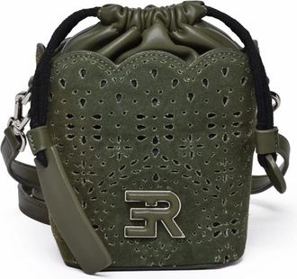 Ermanno Scervino Femme, Sacs, Vert, Taille: ONE Size Bucket Terra Canvas Sangallo