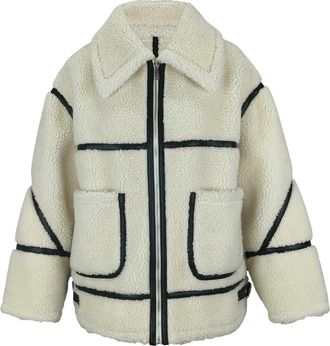 Jack Wills Jacke f&uuml;r Damen, Lammfell (Cremefarbe)