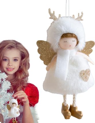 Generico Weihnachtspuppe, kleine Weihnachtspuppe, mit Fl&uuml;geln | niedliches M&auml;dchen aus Stoff mit Fl&uuml;geln f&uuml;r den Arbeitsplatz, Hochzeitsfeier, Weihnachtsgesch&auml;