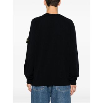 Stone Island Crew Neck Raglan Sweater - Black