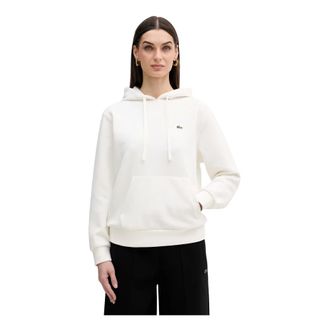 Lacoste Piqu&eacute; Hoodie - - Sweatshirts & Hoodies - Damen - Wei&szlig; - XL