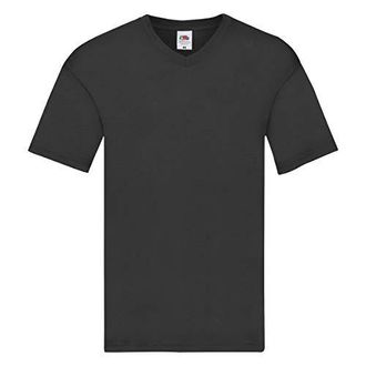Fruit Of The Loom T-Shirt col V Original - Homme (XL) (Noir)