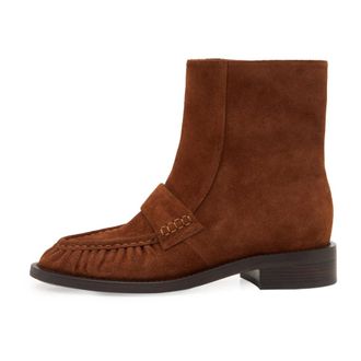 Cesare Gaspari Bottines en cuir &agrave; bout mocassin - Femme - Chaussures - Brun - Taille: 38 EU