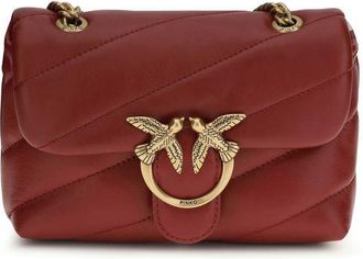 Pinko Bordeaux Kalbleder Bos Taurus Schultertasche