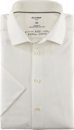 Olymp Luxor 24/Seven modern fit Hemd Halbarm Twill beige Größe 42