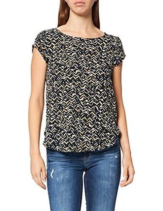 Only Only Femme Onlvic Aop Top Noos Ptm T shirt, Night Sky/Aop:brown Aztech, 36 EU