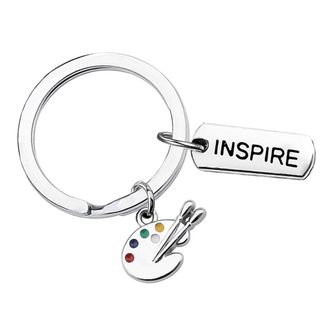 Holibanna Metallschl&uuml;sselring Mit Malpalette Anh&auml;nger Charm K&uuml;nstler Schl&uuml;sselanh&auml;nger Stilvoller Schl&uuml;sselbund Geschenk F&uuml;r Kunstliebhaber