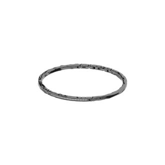 John Richmond Bracelet rigide finition martel&eacute;e et d&eacute;tails scintillants - Femme - Accessoires - Gris - Taille: ONE Size
