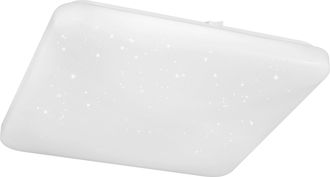 Eglo LED Deckenlampe Pogliola, Deckenleuchte mit Kristall-Effekt und Dip Switch, Lampe Decke K&uuml;che, Metall und Kunststoff in Wei&szlig;, warmwei&szlig;, neutralwei&szlig;, k