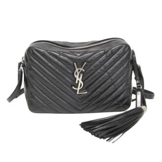 Saint Laurent Sac bandouli&egrave;re Lou V-stitch Pre-owned - Femme - Pre-owned - Noir - Taille: ONE Size