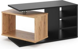 Vicco Table Basse Rafi, Noir/Chêne, 88 x 35 cm