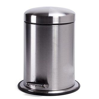 MSV Kosmetikeimer Mülleimer Treteimer Abfalleimer Edelstahl - 5 Liter - mit herausnehmbaren Inneneimer