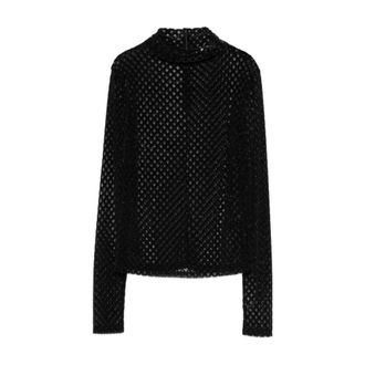 Patrizia Pepe Femme, Blouses et Chemises, Noir, Taille: 42 FR Lupetto velato