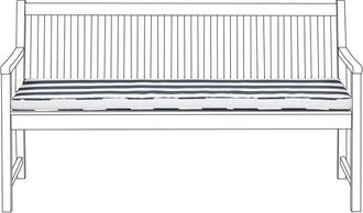 Beliani Coussin dAssise pour Banc 160 cm de Jardin en Tissu Hydrofuge Anti-UV et Anti-Taches Bleu et Blanc Idéal pour Extérieur Moderne et Classique Beliani