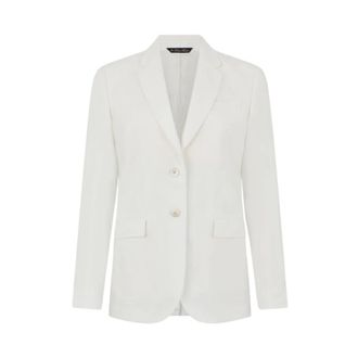 Brooks Brothers Femme, Vestes, Blanc, Taille: 38 FR Blazer uni en lin