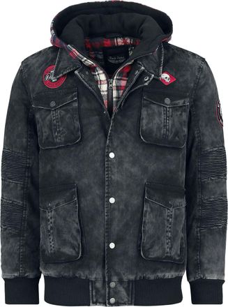 Rock Rebel by EMP Herren Schwarze Winterjacke in individueller Waschung L