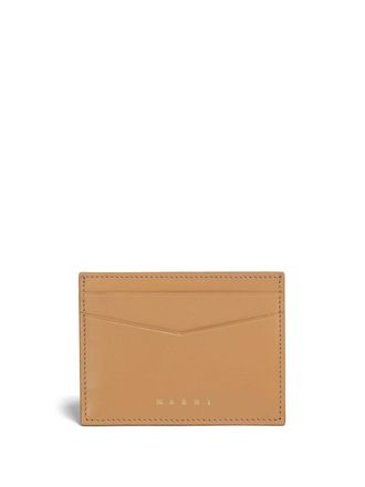 Marni porte-cartes en cuir &agrave; logo imprim&eacute; - Marron