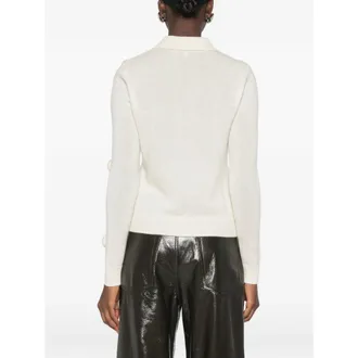 Stine Goya Snail-Motif Wool-Cashmere Cardigan - White