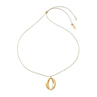 Dansk Copenhagen Sigrid Waterproof 18K Gold Plated Long Necklace - Adjustable Chain & Brushed Stainless Steel - Femme - Accessoires - Jaune - Taille: ONE Size