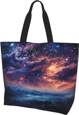 Generic &Eacute;toiles Dans Le Ciel Sac Fourre-Tout Pliable Tote Bag Grand Sac A Main Femmes Pour Shopping Plage Travail