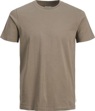 Jack & Jones Herren Rundhals T-Shirt JJEORGANIC Basic - Slim Fit S-XXL Baumwolle, Gr&ouml;&szlig;e:XL, Farbe:Falcon 12156101
