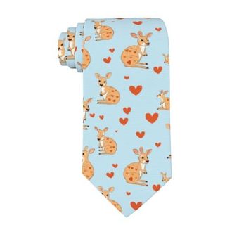 Generic Kangourous Et Coeurs Cravatte Élégante Cravate Classique Cravate Homme Pour Mariages Accessoires Formelle