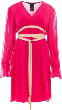 Max Mara Femme, Robes, Rose, Taille: 42 FR Robe rose en soie &agrave; manches longues