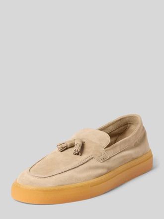 Copenhagen Loafer aus echtem Leder mit glatter Sohle