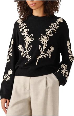 Object Schwarzer Strickpullover f&uuml;r Damen - - Knitwear - Damen - Schwarzk - S