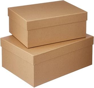 R&ouml;ssler Selection Papier 13491453620 - S.O.H.O. Boxline 2er Kartonage, rechteckig, Kraft