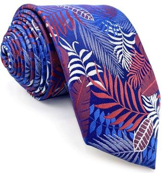 Shlax & Wing Cravate pour hommes motif g&eacute;om&eacute;trique multicolore bleu rouge blanc pour f&ecirc;te mariage taille classique 147cm&times;8cm