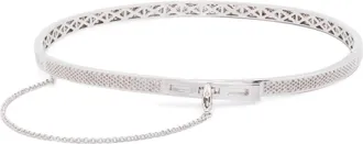 Eddie Borgo collier ras-du-cou Pav&eacute; Thin Safety Chain - Argent